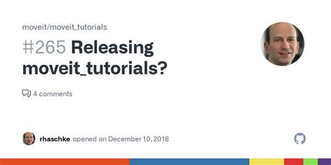 Releasing Moveit Tutorials Issue Moveit Moveit Tutorials GitHub