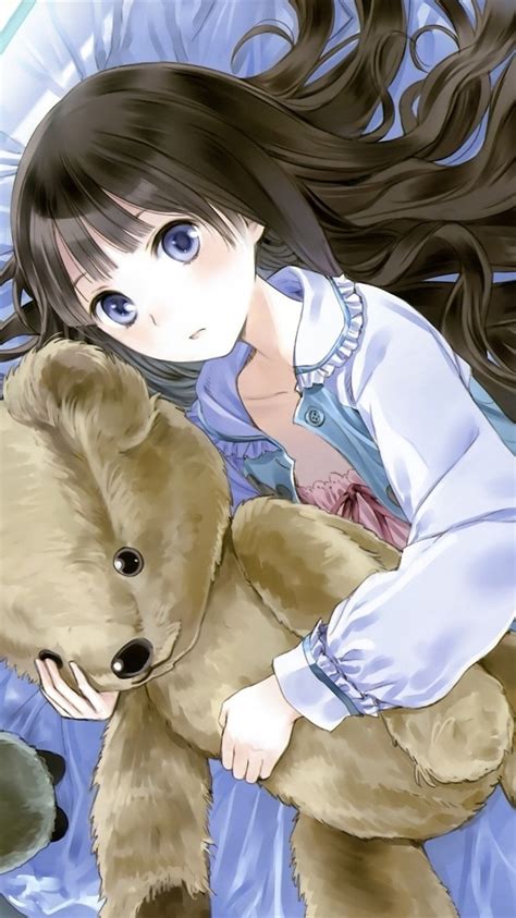 Девочка Обнимает Игрушку Аниме 59 фото