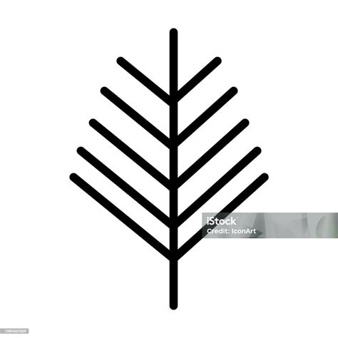 Vetores De Ícone De Folha De Yew Da Coleção Da Natureza Folha Linear Fina Mola Ícone De Contorno