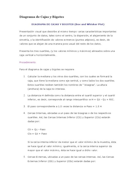 Diagrama De Cajas Y Bigotes Pdf Cuantil