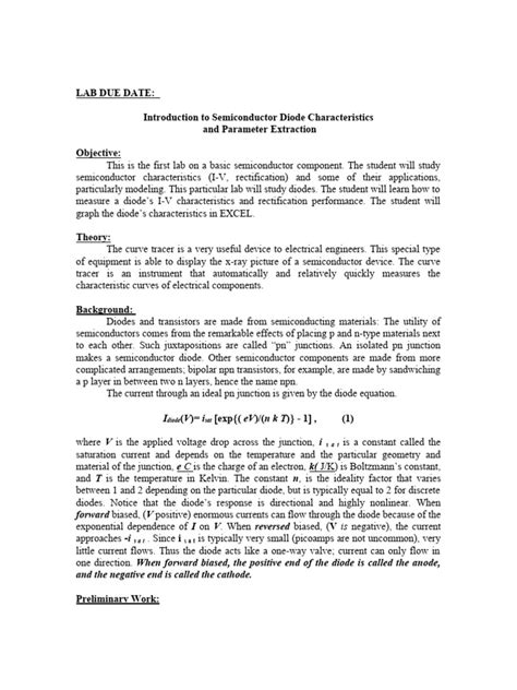 Introduction To Semiconductor Diode Characteristics And Parameter