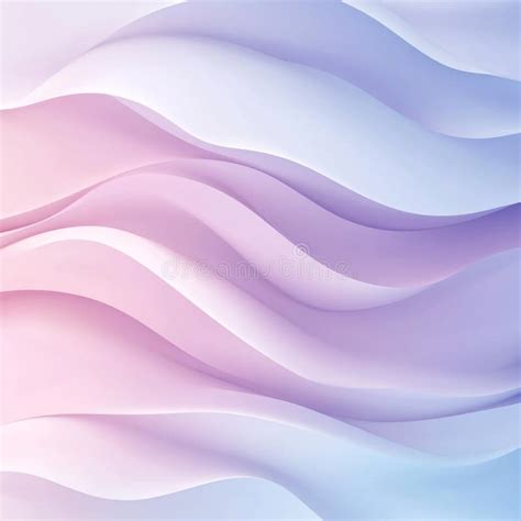 Abstract Pastel Wave Background Soft Pink Purple And Blue Fluid Curves Stock Illustration