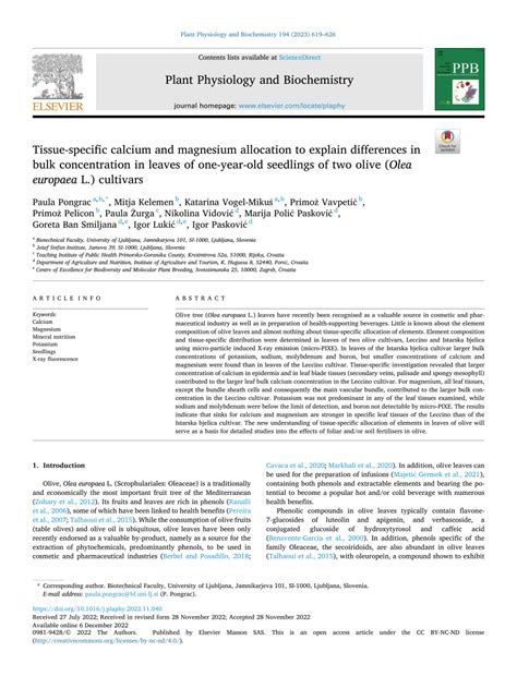 Pdf Tissue Specific Calcium And Magnesium Allocation To Explain Differences In Bulk