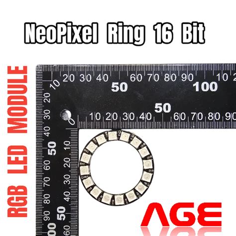 Neopixel Ring 16 Ws2812 Rgb 5050 Led เส้นผ่านศูนย์กลาง 45mm Agebkk จำหน่ายและนำเข้า Arduino
