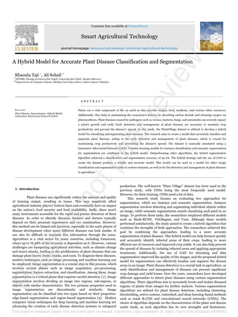 Pdf A Hybrid Model For Accurate Plant Disease Classification And