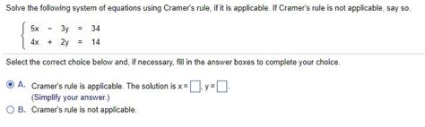 Solved Solve The Following System Of Equations Using