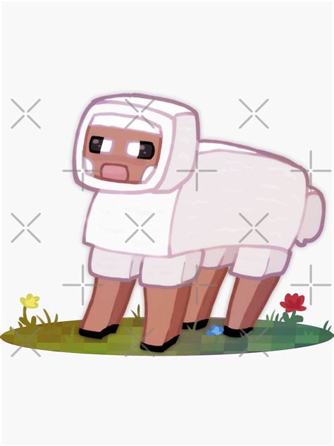 Minecraft Sheep Sticker For Sale By Qloc Redbubble