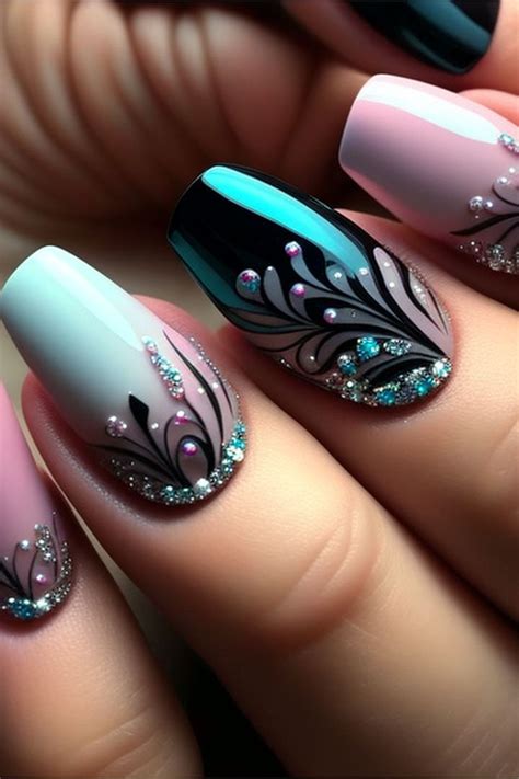 Свежие идеи для оригинального маникюра в 2024 г Блеск искусства ногтей Искусство маникюра