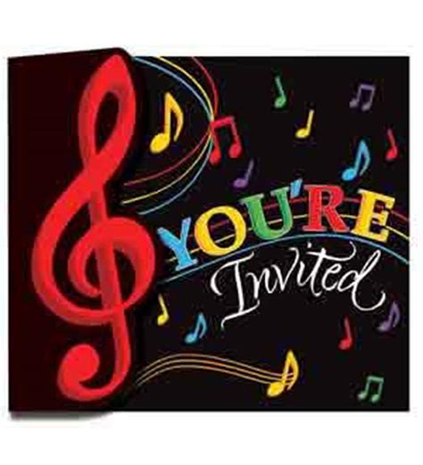 Dancing Music Notes Inviteitation 8ct Toy World Inc B2b