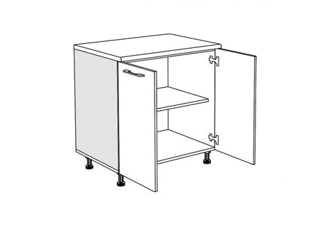 Кухненски шкаф долен с две врати In Mdf D80 бежов гланц • Модулна кухня In Mdf бежов гланц