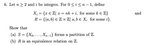Solved 6 Let N≥2 And I Be Integers For 0≤i≤n−1 Define