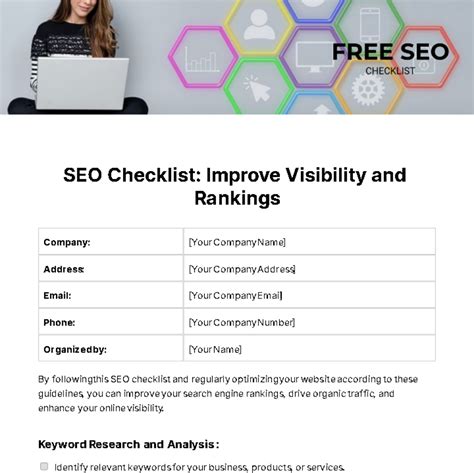 Free Seo Checklist Templates Edit Online And Download
