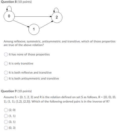 Solved Question 1 10 Points Assume A Is The Set Of Chegg Com
