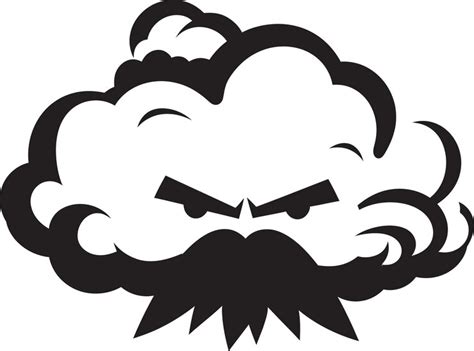 Premium Vector Thunderous Fume Angry Cartoon Cloud Emblem Tempestuous