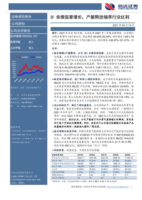 Q1业绩显著增长，产能释放畅享行业红利