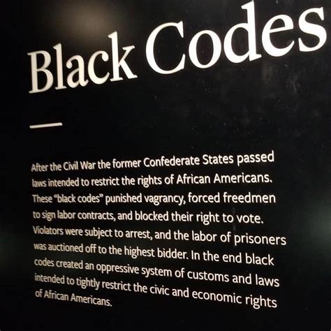 Black Codes Laws List