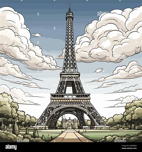Art Pencil Drawing Eiffel Tower Stock Vector Images Alamy
