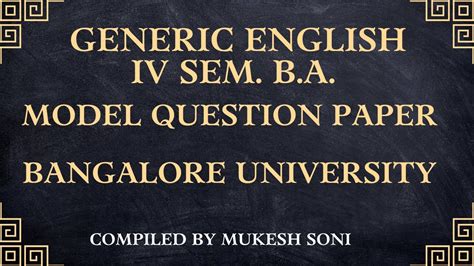 model question paper 4th sem b a bu generic english nep