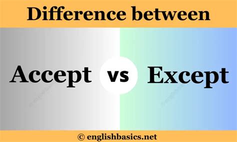 Accept Vs Except Whats The Difference English Basics