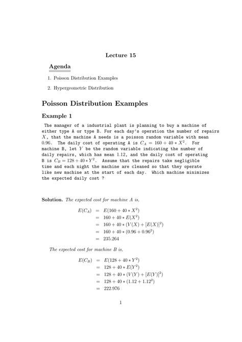 Poisson Distribution Examples