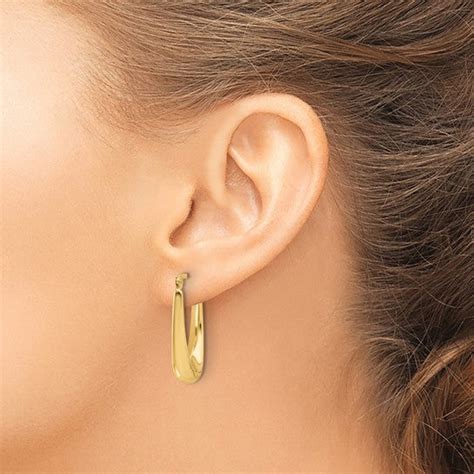 Yellow Gold 14 Karat Medium Hoop Earrings Randn Jewelers