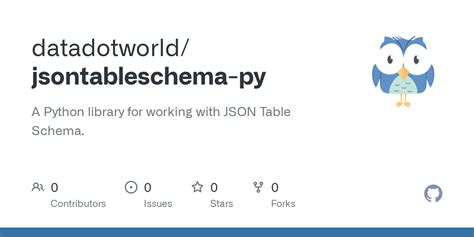Github Datadotworldjsontableschema Py A Python Library For Working With Json Table Schema