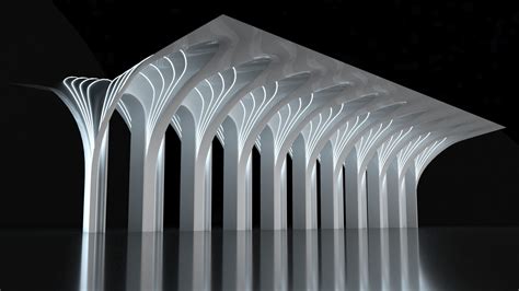 Futuristic Architecture Parametric Organic Shade Structure 3d Model