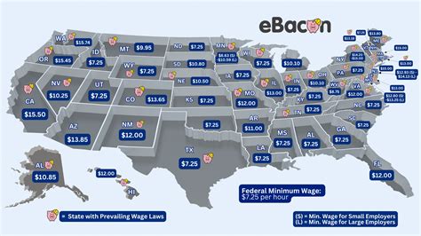 State Minimum Wage Map EBacon