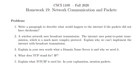 Solved Csci 1109 Fall 2020 Homework 19 Network