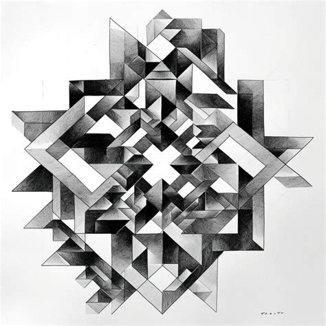 Symmetrical Geometric Lattice Pattern Parallel Perspective Projection Premium Ai Generated Image