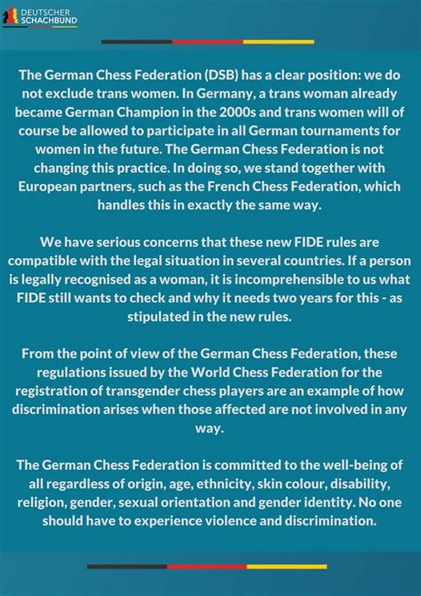 The German Chess Federation Have Announced They Will Not Comply With