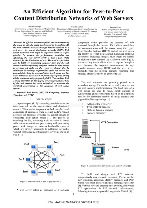 Pdf An Efficient Algorithm For Peer To Peer Content Distribution