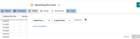 How Can I Set A Dynamic Filter On A Report To Auto Change To Today S Date Smartsheet Community
