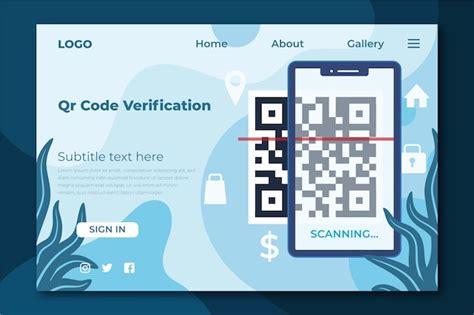 Free Vector Qr Code Verification Landing Page