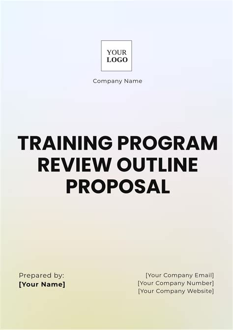 Free Training Proposal Template To Edit Online