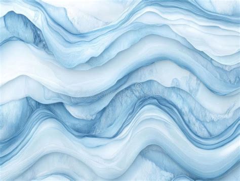 Abstract Blue Waves Serene Liquid Marble Design Calming Aesthetic Fluid Art Background Stock