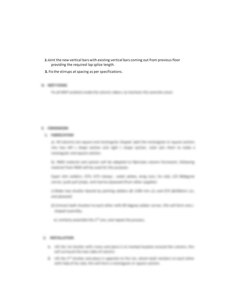 SOLUTION Method Statement For Construction Of Column Studypool