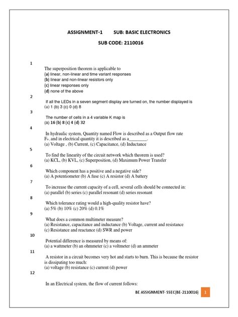 Basic Electronics Analysis Of Digital And Network Concepts In