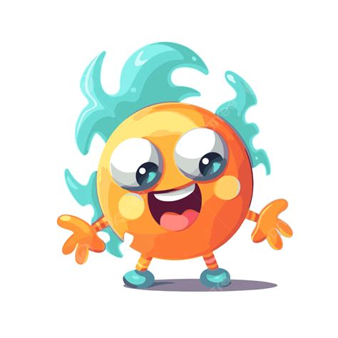 Clipart Elektron Karakter Kartun Oranye Memamerkan Sikap Goyangnya