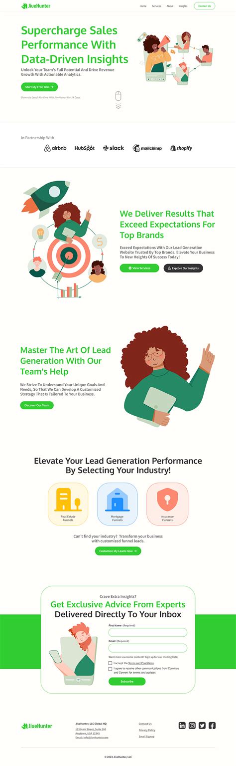 jive hunter lead generation landing page by jan humphrey on dribbble