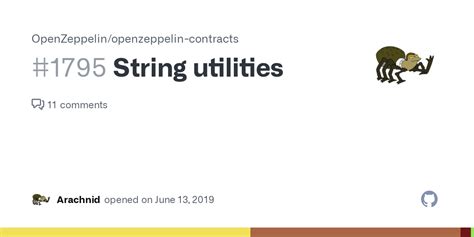 String Utilities · Issue 1795 · Openzeppelinopenzeppelin Contracts · Github