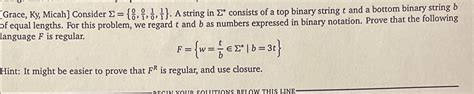 solved consider Σ {00 01 10 11} ﻿a string in Σ ﻿consists
