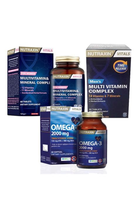 Nutraxin Mens Multivitamin Complex And Womens Multivitamin Complex And Omega 3 2000 Mg Fiyatı