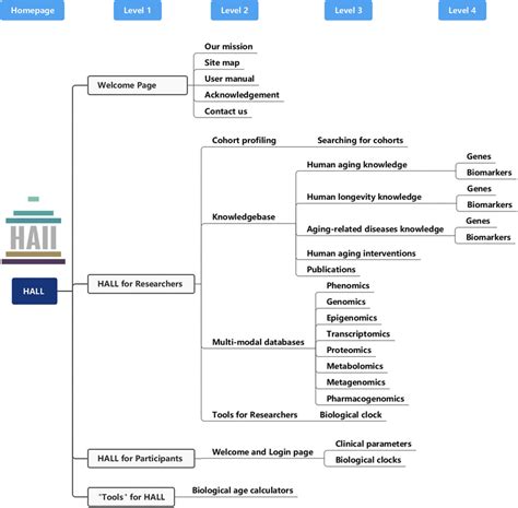 The Site Map Of Hall Illustrating The Hierarchical Str Uct Ure From