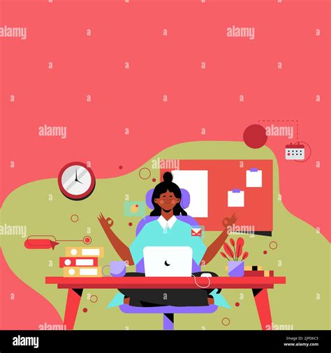 Tidy Workspace Setup Smart Office Arrangement Study Table Stock Vector Image And Art Alamy