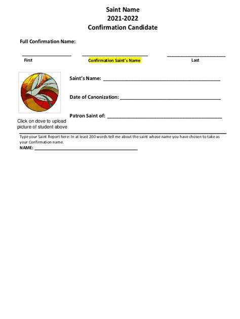 Fillable Online SAINT REPORT AND CREST Holy Spirit Catholic Church Fax Email Print PdfFiller