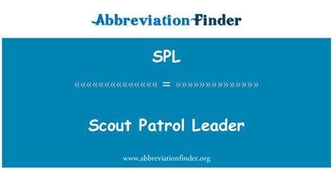 Spl Stands For Scout Patrol Leader Abbreviation Finder