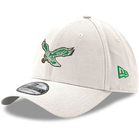 Mens Philadelphia Eagles New Era White Throwback Logo Iced Ii 39thirty Flex Hat