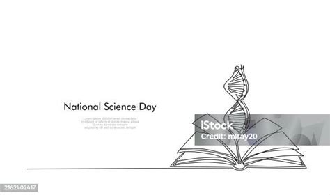 전국 과학의 날 열린 책과 Dna의 하나의 연속 선 그리기 단일 선 그리기 디자인 벡터 일러스트 레이 션 Dna에 대한 스톡 벡터 아트 및 기타 이미지 Istock