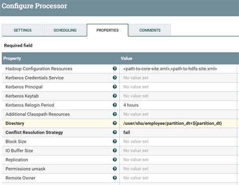 create dynamic partitions based on flowfile conten cloudera